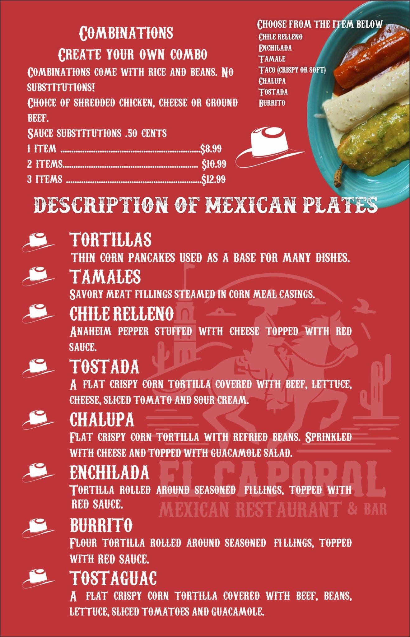 Full Menu – El Caporal Mexican