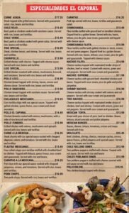 Full Menu – El Caporal Mexican