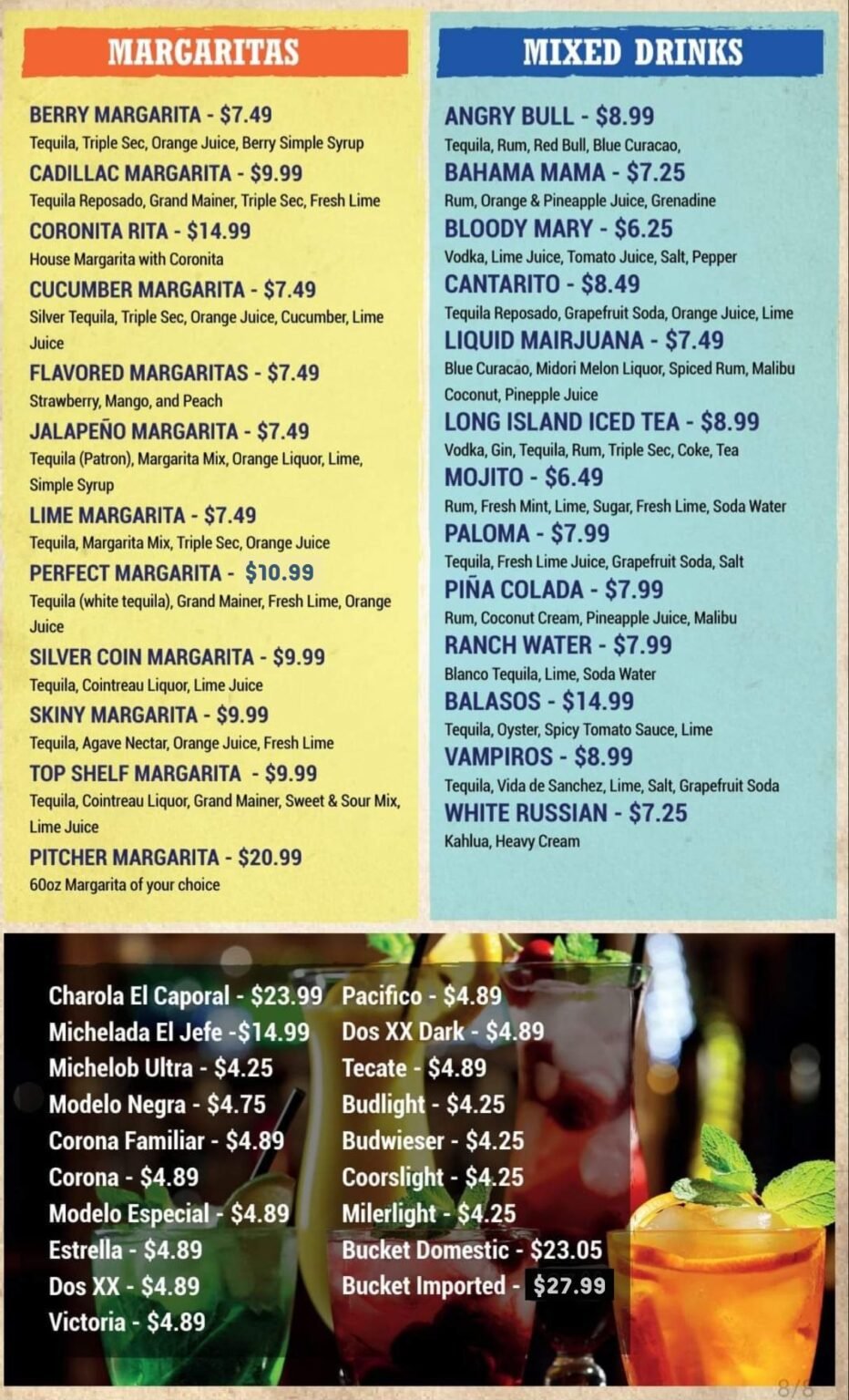 Full Menu – El Caporal Mexican