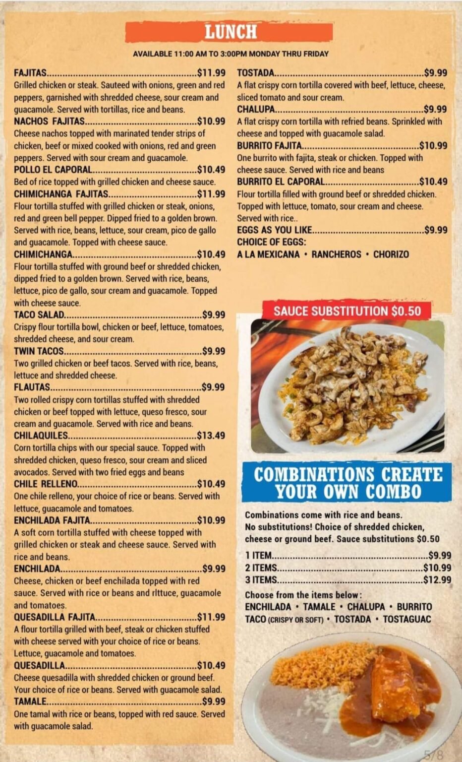 Full Menu – El Caporal Mexican